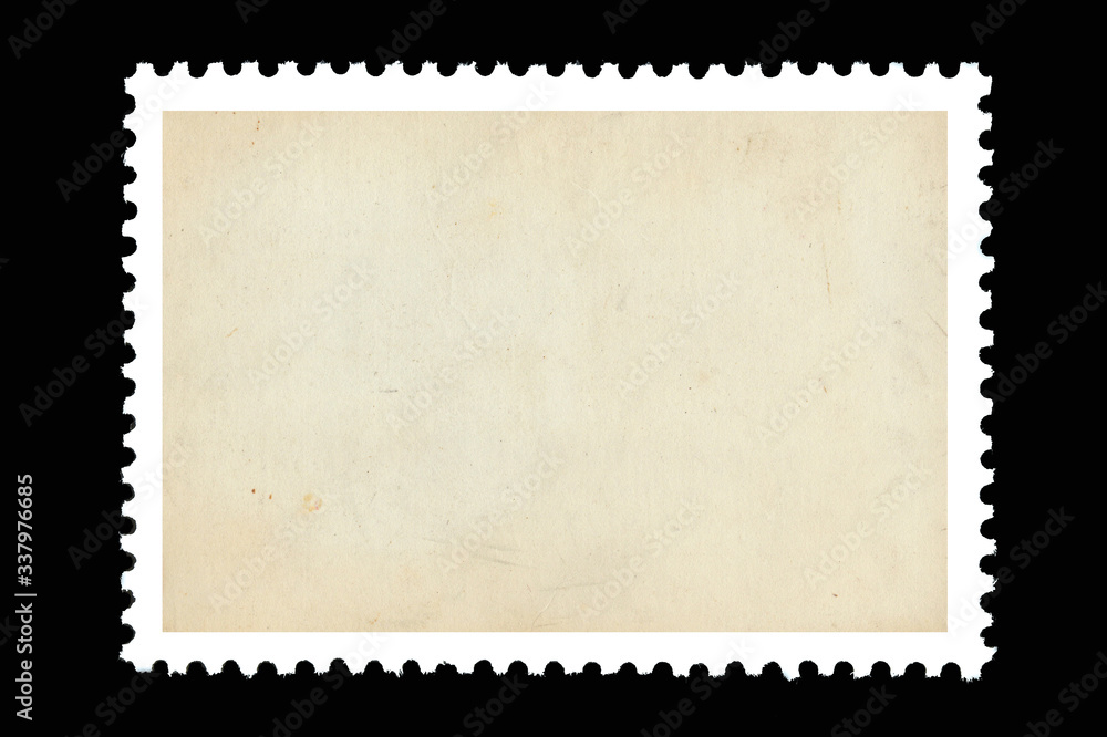 Vintage blank postage stamp on a black background Stock Photo | Adobe Stock