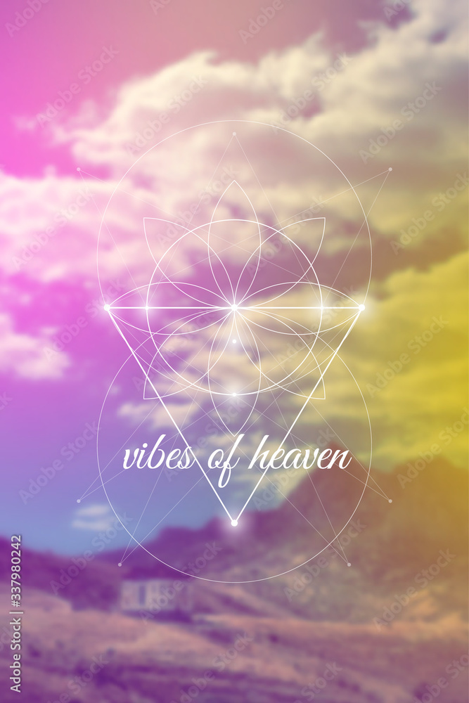 Sacred geometry inspired vector illustration with interlocking circles ...