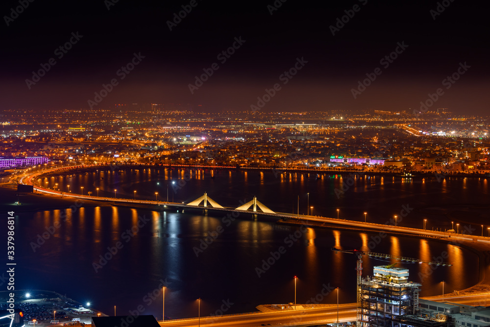 Aerial View of Sheikh Isa bin Salman Causeway Bridge also known as ...