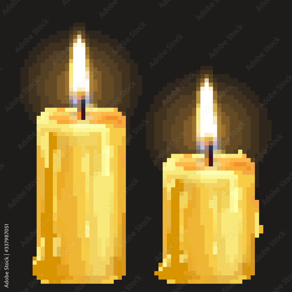 Pixel candle for games and applications. Pixel art 8 bit vector. Stock ...