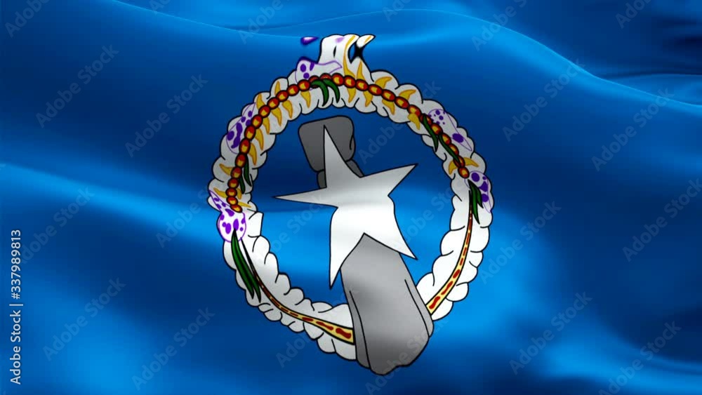 Northern Mariana Islands flag CNMI Motion Loop video waving in wind ...
