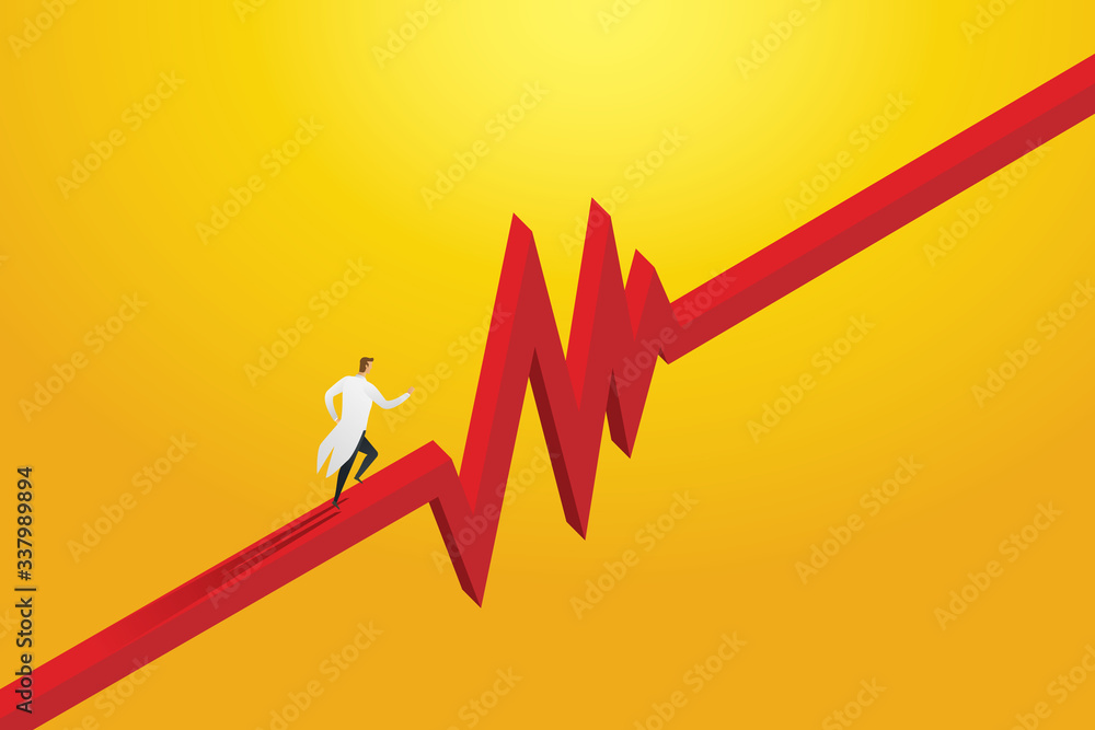 Doctor rushing on the pulse line to save life patient. concept medical ...