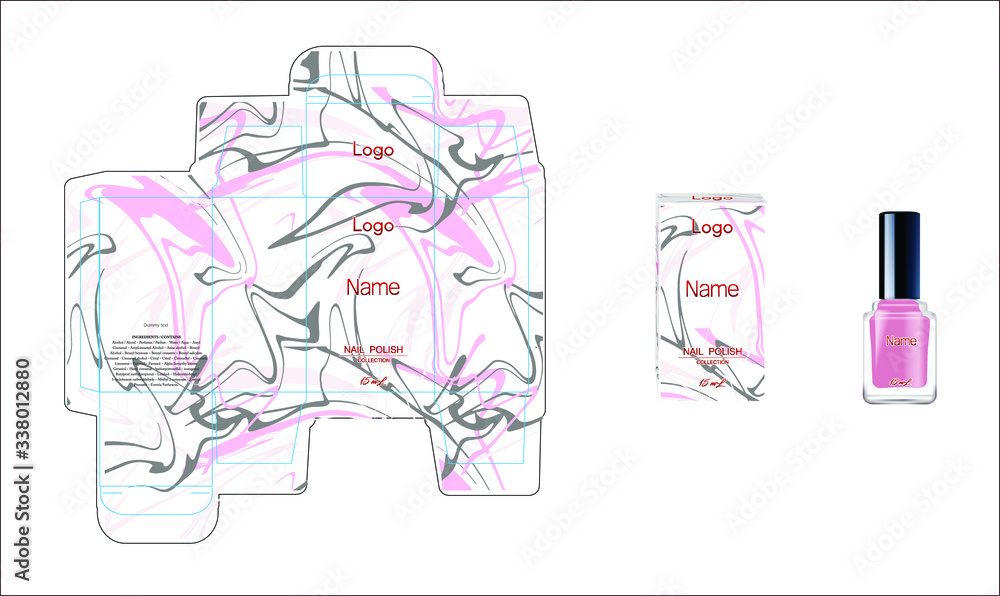 Packaging design, luxury nail polish template and mock up box for your ...