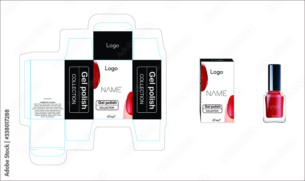 Packaging design, luxury nail polish template and mock up box for your ...