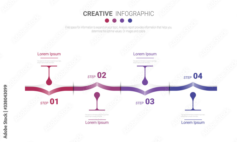 Colorful template business concept timeline arrows. Infographics layout ...