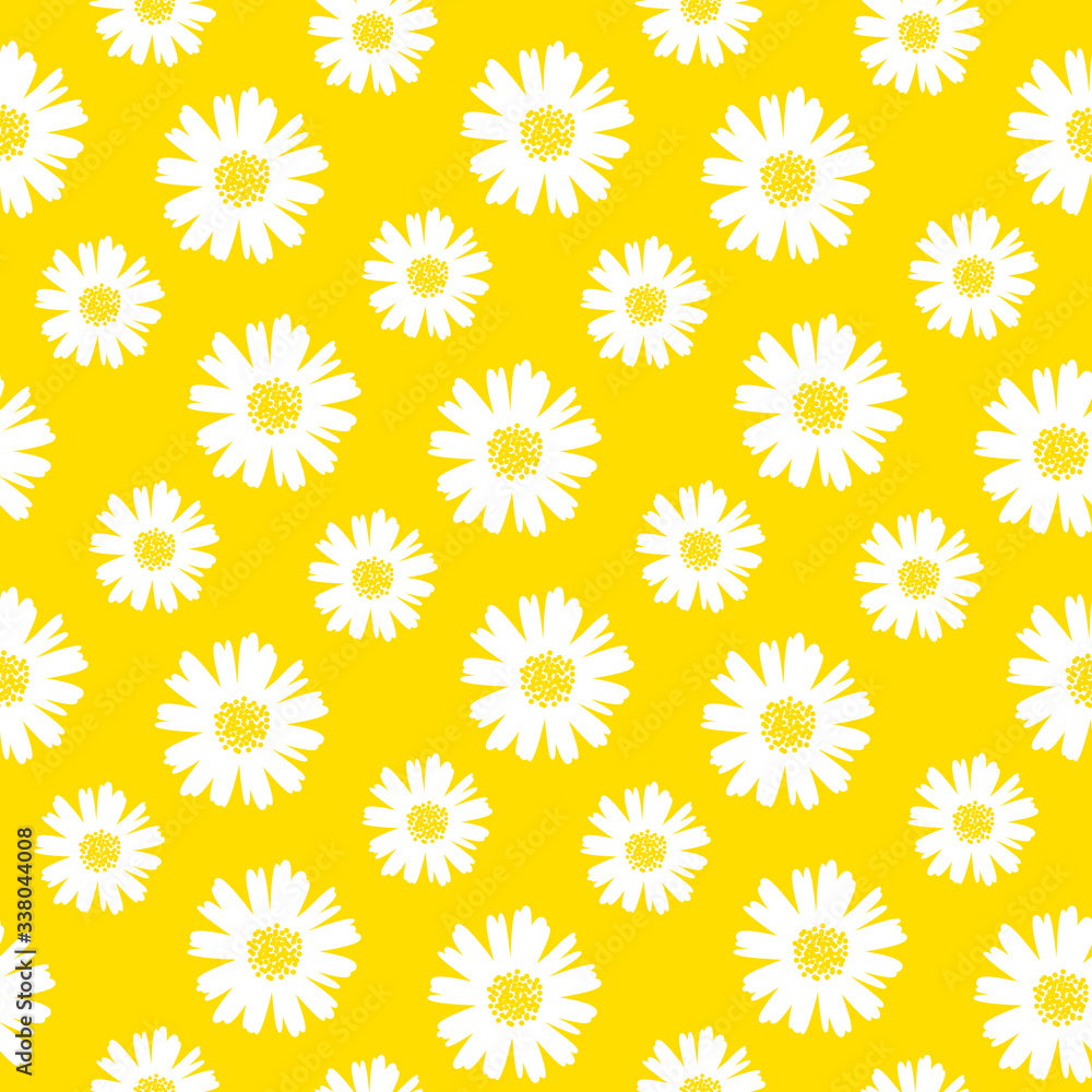 seamless daisy pattern and background vector illustration Stock Vector ...