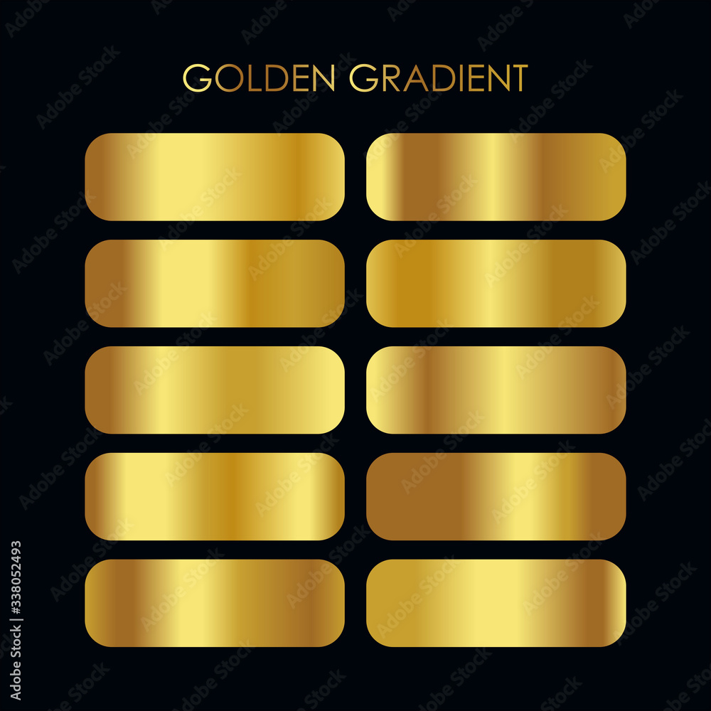 vector set of premium gold gradient texture illustration, metalic ...