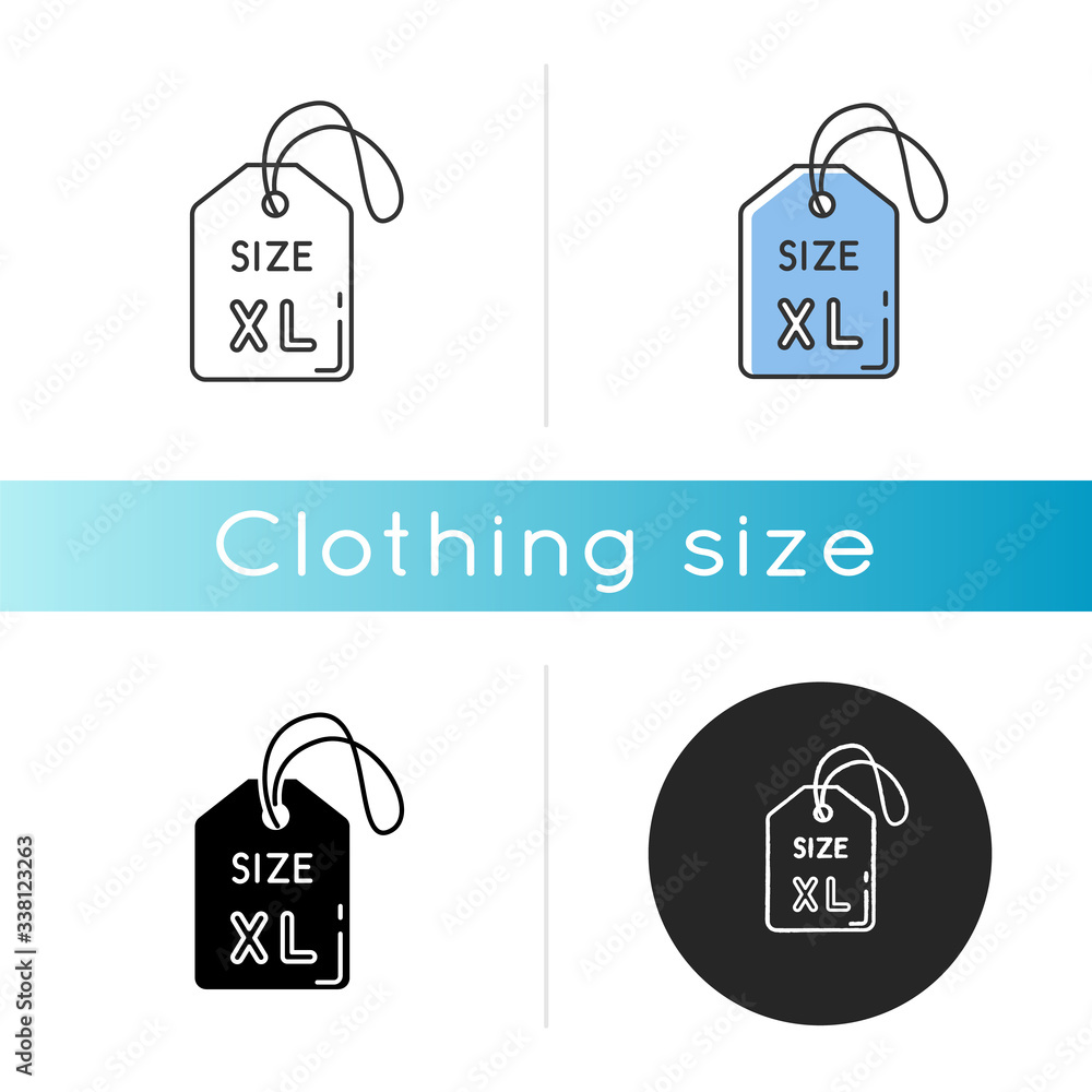 Vettoriale Stock Extra large size label icon. Linear black and RGB ...