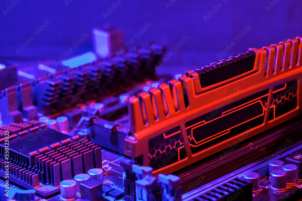 Random access memory the strip is inserted into the motherboard ...