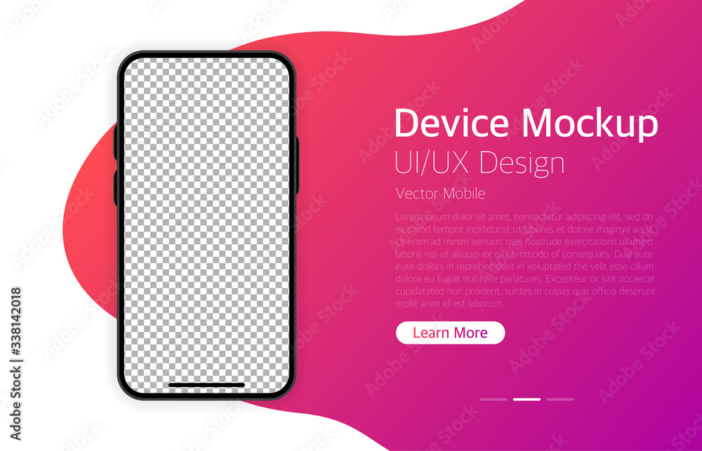 Smartphone blank screen. Modern design. Device mockup. UI and UX design ...