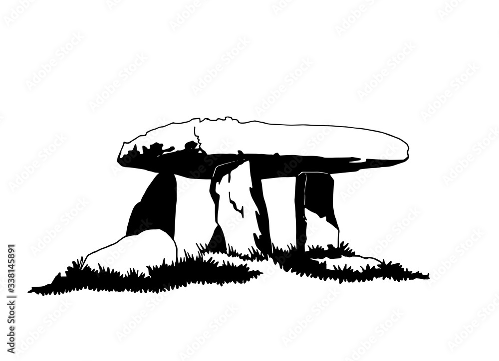 Photo & Art Print Graphical sketch of dolmen isolated on white ...