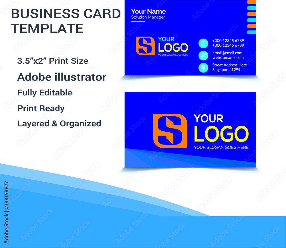 Print-ready Modern presentation card. Vector business card template ...