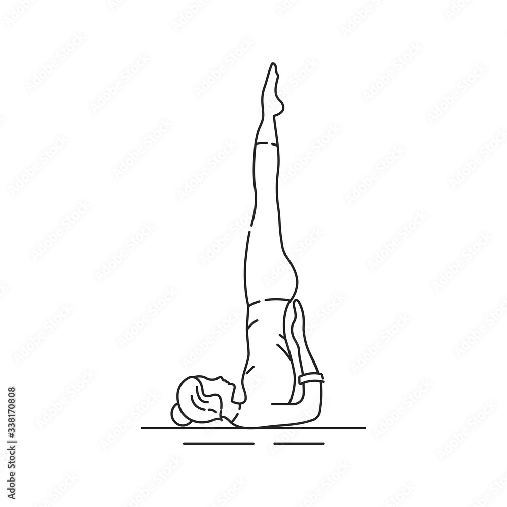 Sarvangasana black line icon. Shoulderstand is entered from a supine ...