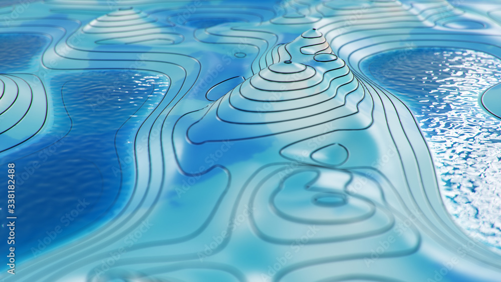 Topographic 3D Map With Water Contour Lines On A Topographic Map topographic-3d-map-with-water-contour-lines-on-a-topographic-map