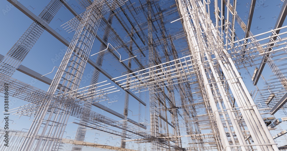 3D BIM model of reinforcement framework of the building Stock ...