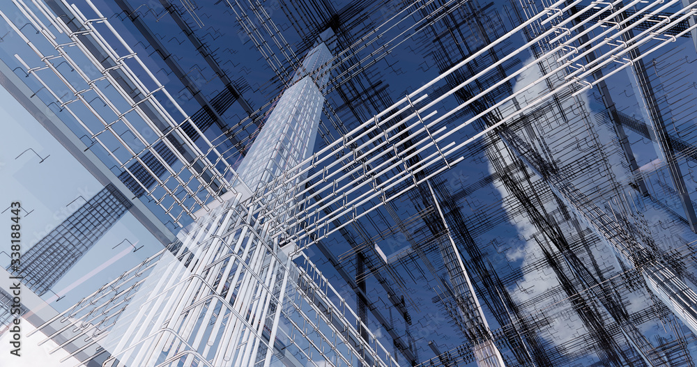 3D BIM model of reinforcement framework of the building Stock ...