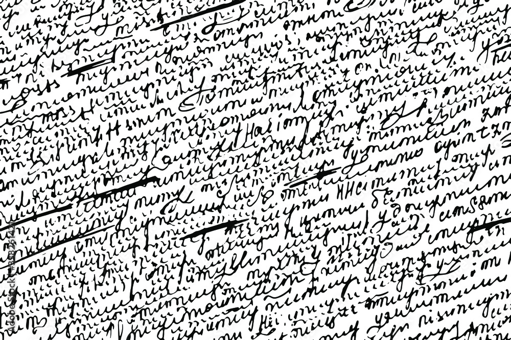 Grunge texture of handwritten text of poems. Monochrome background of ...
