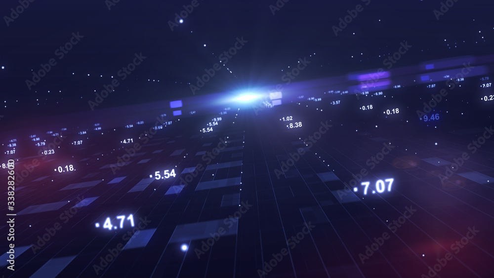 big data visualization, grid data driven technology futuristic digital ...