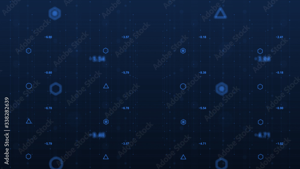 big data visualization, grid data driven technology futuristic digital ...