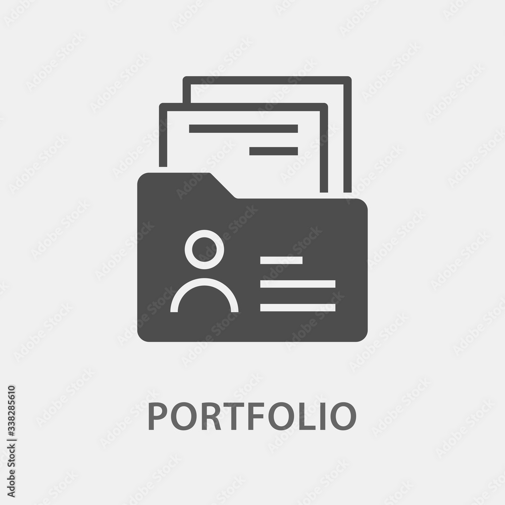 Portfolio icon. Vector illustration for graphic and web design. Stock ...