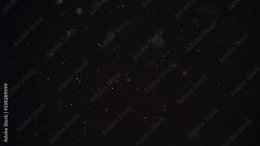 4k Natural Dust Organic Floating particles on black background. Dust in ...