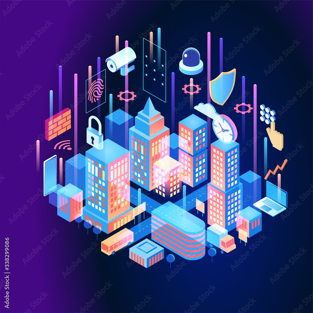 Security control concept. Secure infographic. Concept with technology ...