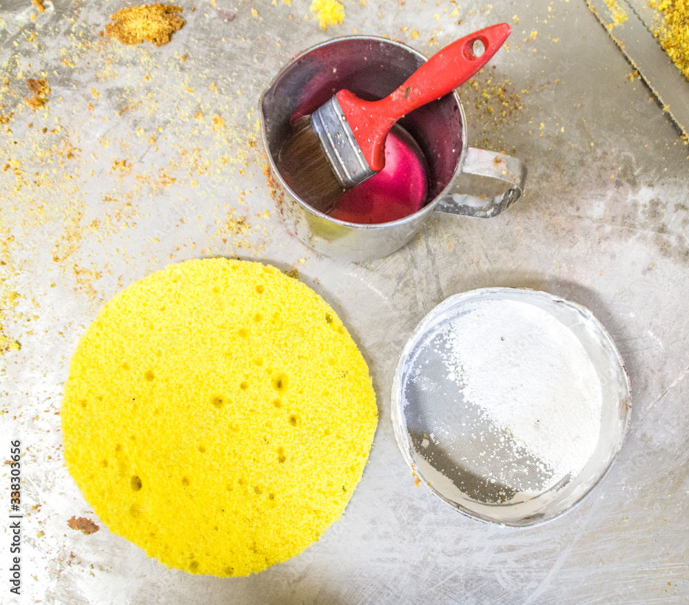 the real pastry, pastries prepared in the artisan laboratory, cake for ...