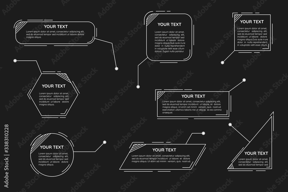 Callouts titles. Callout bar labels, information call box bars and ...