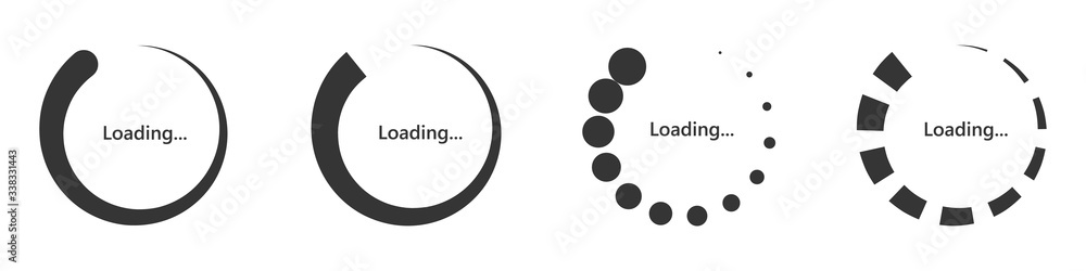 Loading circles set. Load vector icon. Stock Vector | Adobe Stock