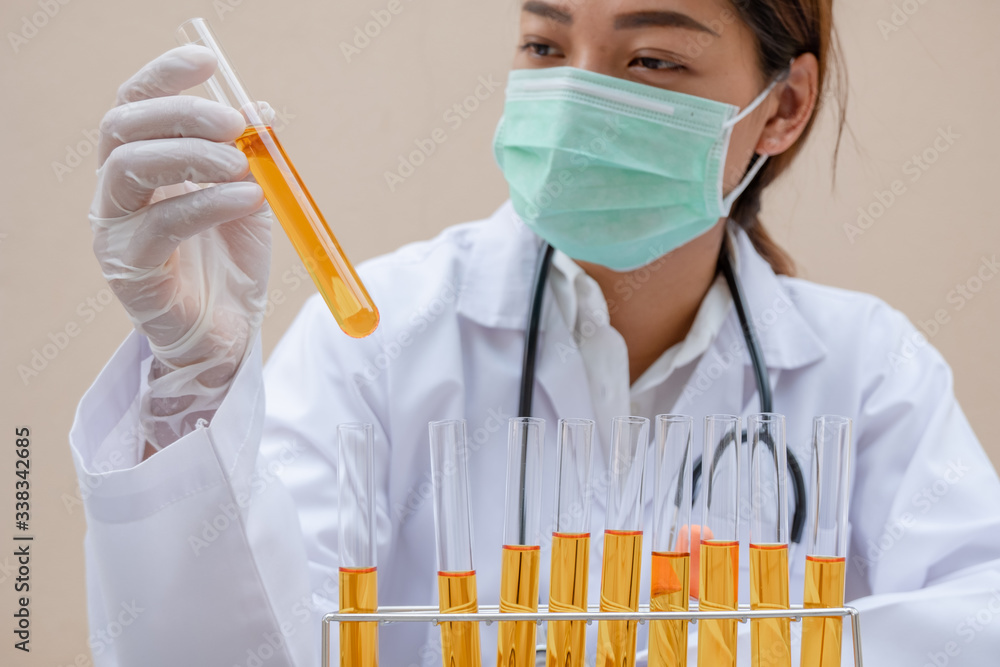 Professional doctors perform testing and analyzing samples of COVID-19 ...