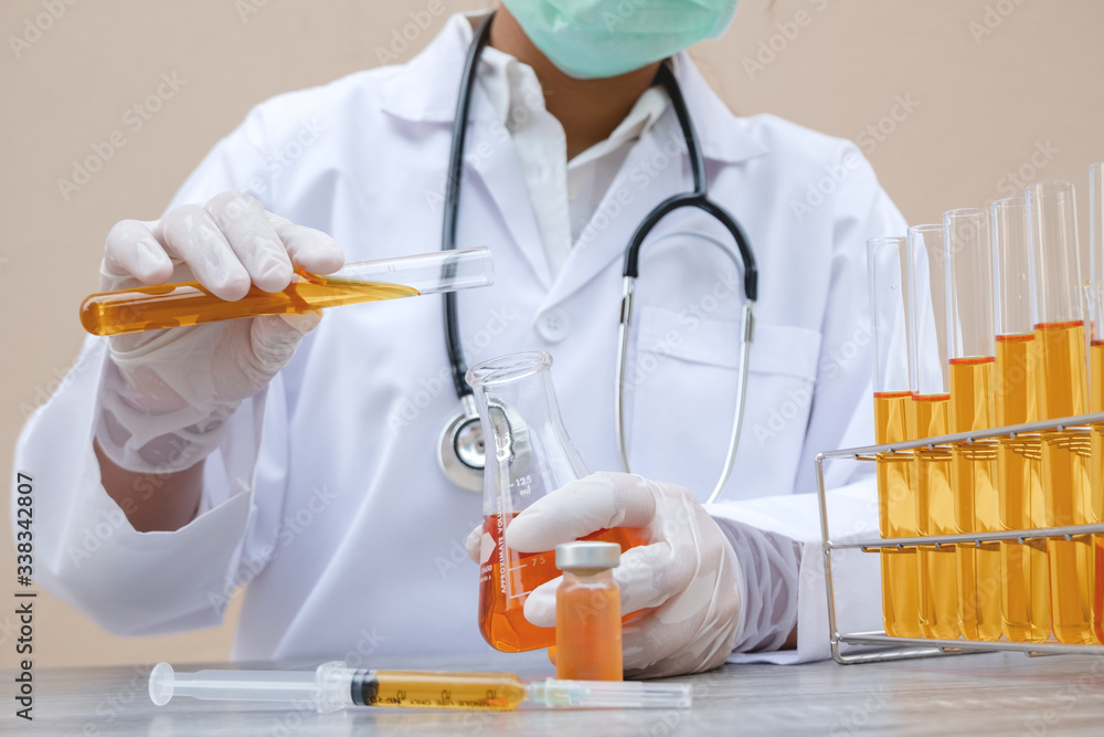 Professional doctors perform testing and analyzing samples of COVID-19 ...