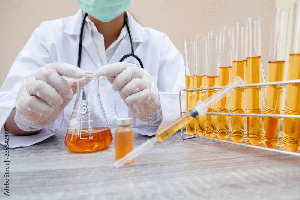 Professional doctors perform testing and analyzing samples of COVID-19 ...