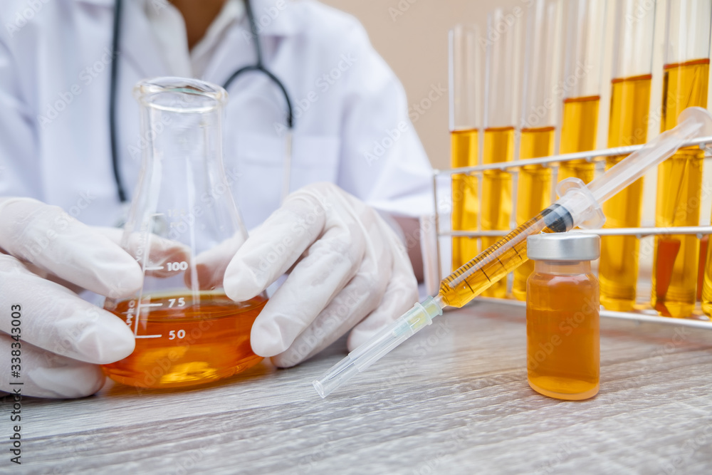 Professional doctors perform testing and analyzing samples of COVID-19 ...