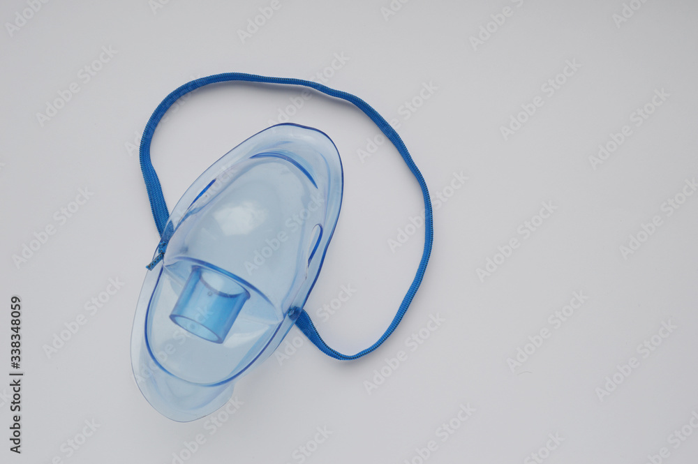 Medical Full Face Mask Isolated on White Background. Plastic Patient ...