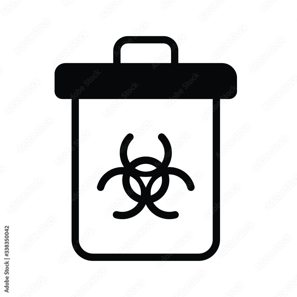 Biomedical waste Can Concept, Biohazardous container on white ...