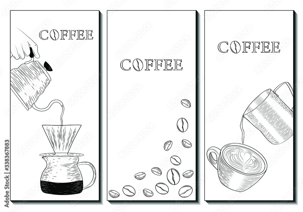 Template for menu. Vintage vector set of menus for coffee. Brochure ...