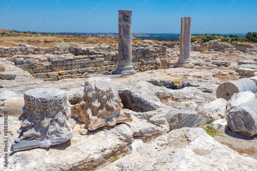 Cyprus. Pathos. Archaeological park. The ruins of an ancient city ...