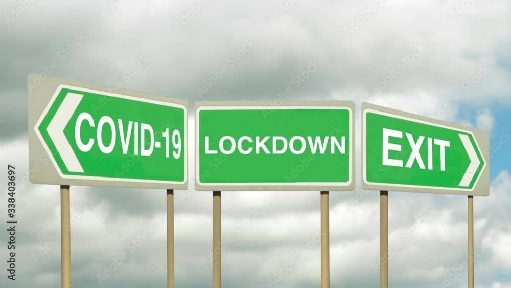 Coronavirus Covid-19 Lockdown Exit Strategy directional road signs ...