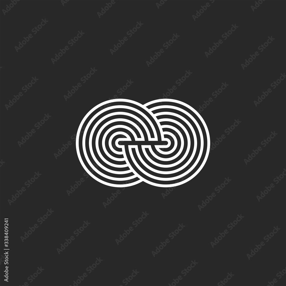 Maze logo design element, infinity symbol linear circles geometric ...