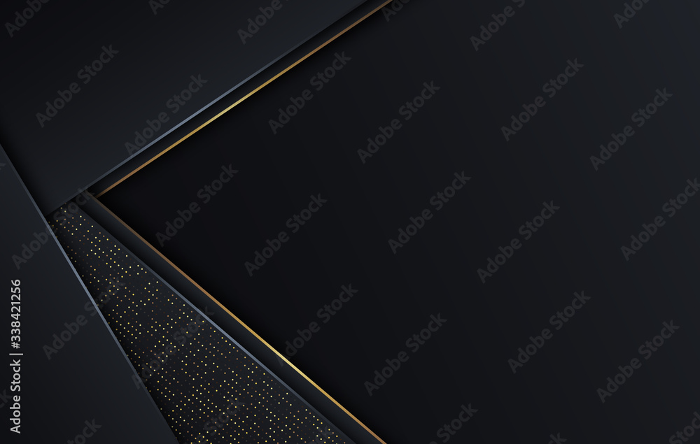 Abstract shape dark and golden color luxury background design template ...
