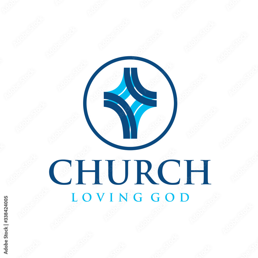 Church vector logo cross symbol graphic abstract template Stock Vector ...