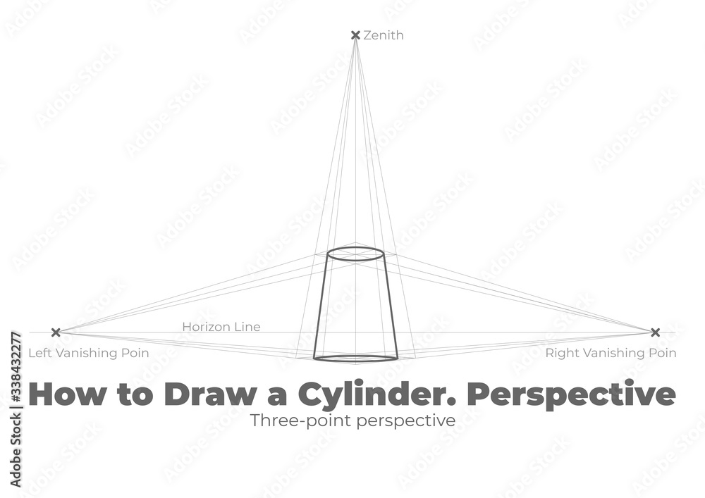 How to draw a Cylinder. Stock Vector | Adobe Stock