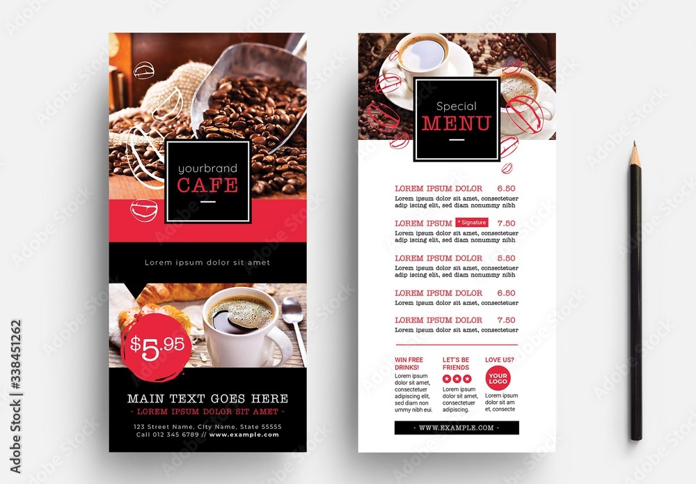Cafe Menu Flyer Layout Stock Template | Adobe Stock