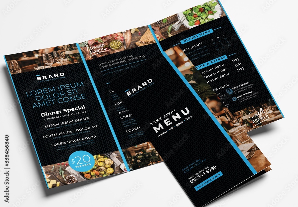 Tri Fold Menu Layout Stock Template | Adobe Stock