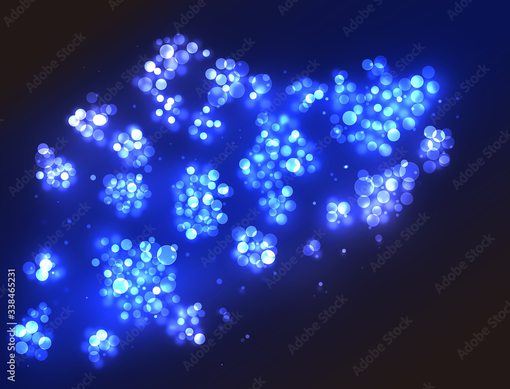 Phosphorescent plankton glowing in the deep blue sea. Stock ...