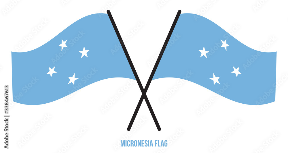 Micronesia Flag Waving Vector Illustration on White Background ...