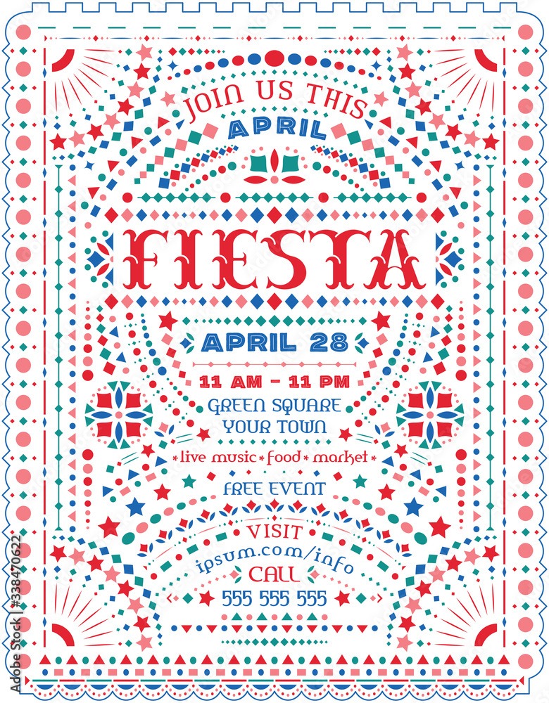 Fiesta celebration announce poster template. Stock Vector | Adobe Stock