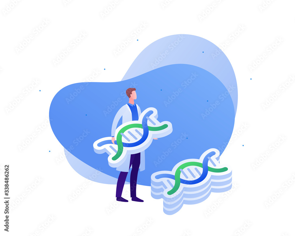 Science genetic laboratory concept. Vector flat person illustration ...