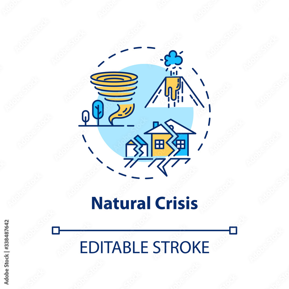 Natural crisis concept icon. Environmental issues, ecological disaster ...