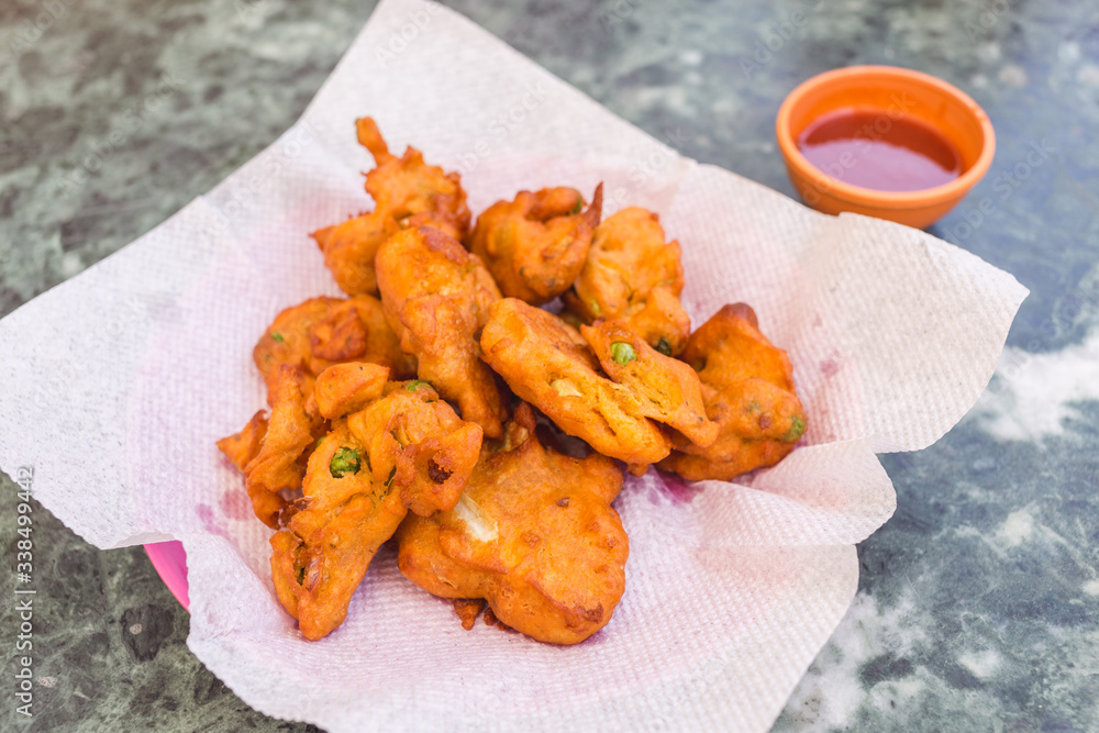 Pakora Snacks in India Stock Photo | Adobe Stock